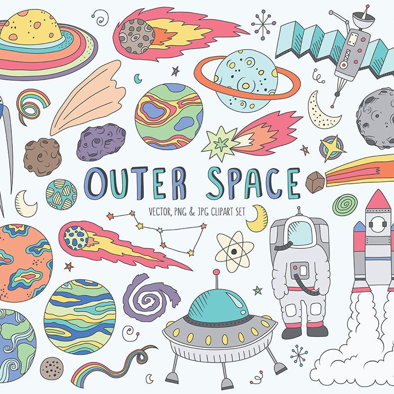 Outer Space Clipart - Etsy
