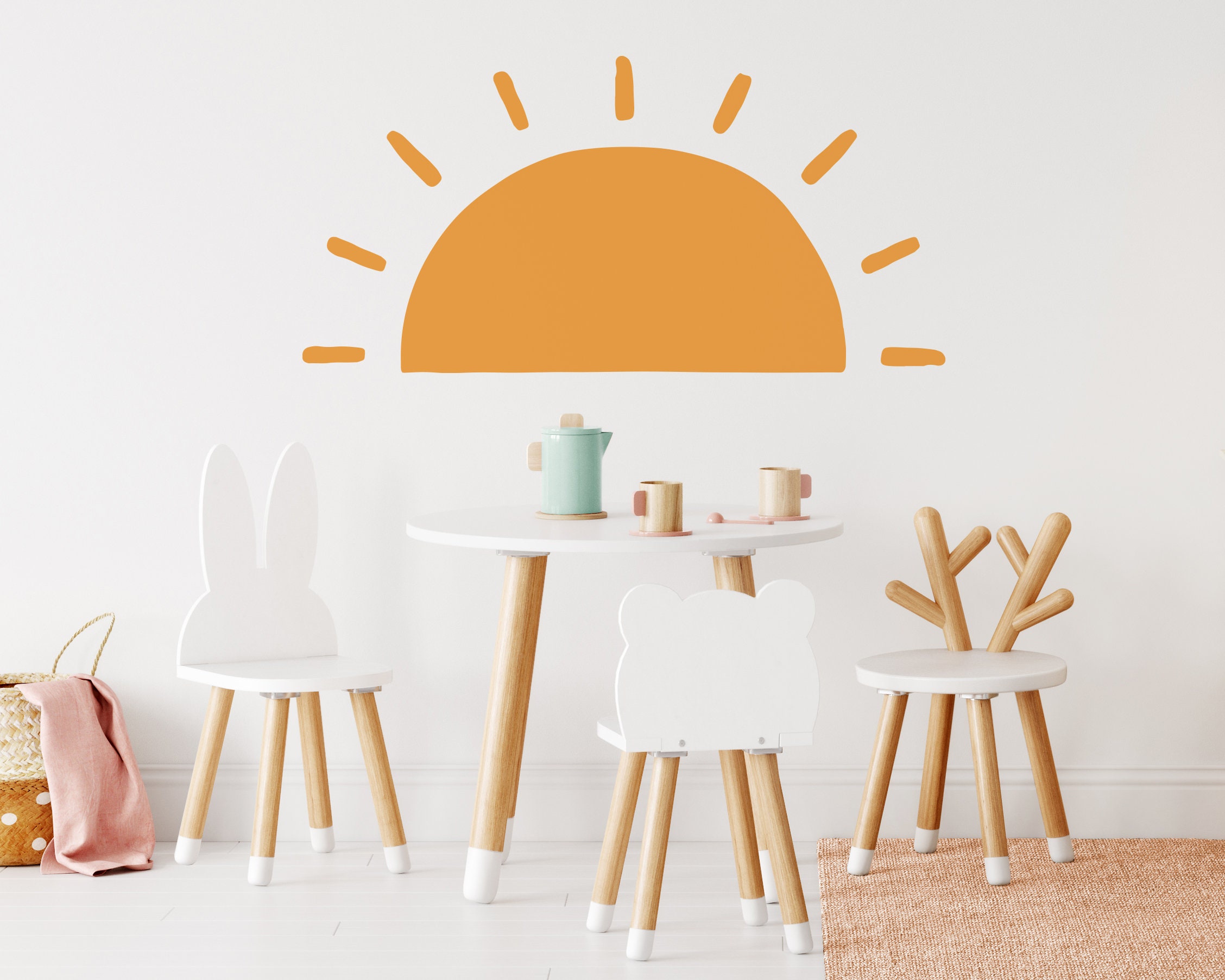 Half Sun Wall Decal Sunshine Wall Stickers Boho Nursery - Etsy