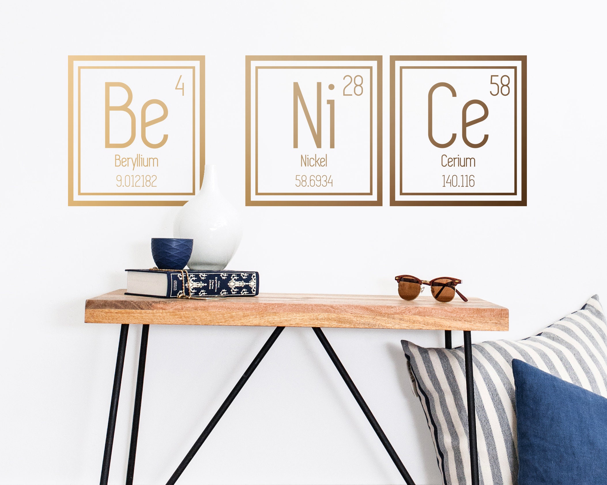Periodic Table Decal Wall Decal Chemistry Wall Art Be Nice - Etsy