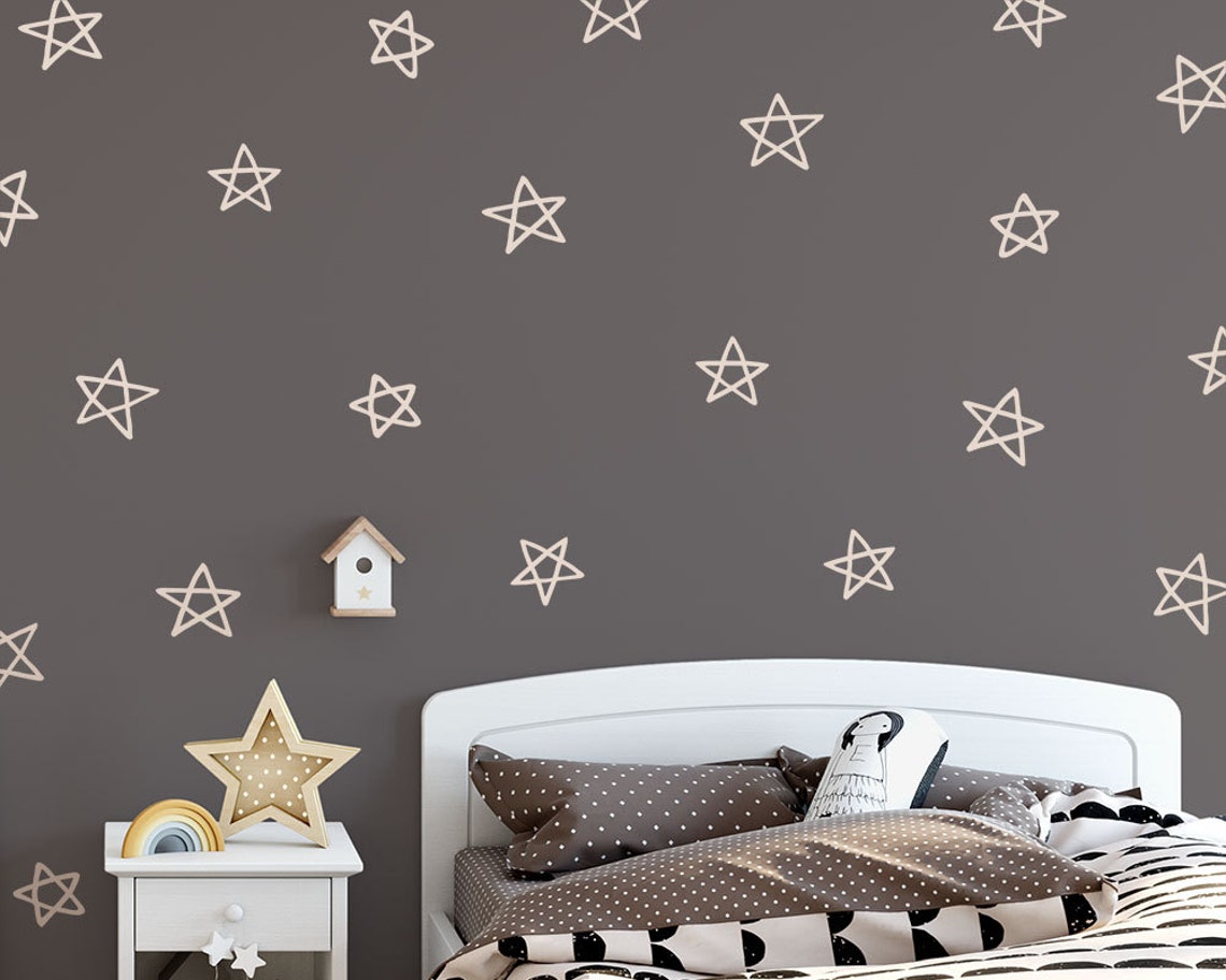 Star Wall Decals Hand Drawn Star Decals Nursery Wall - Etsy