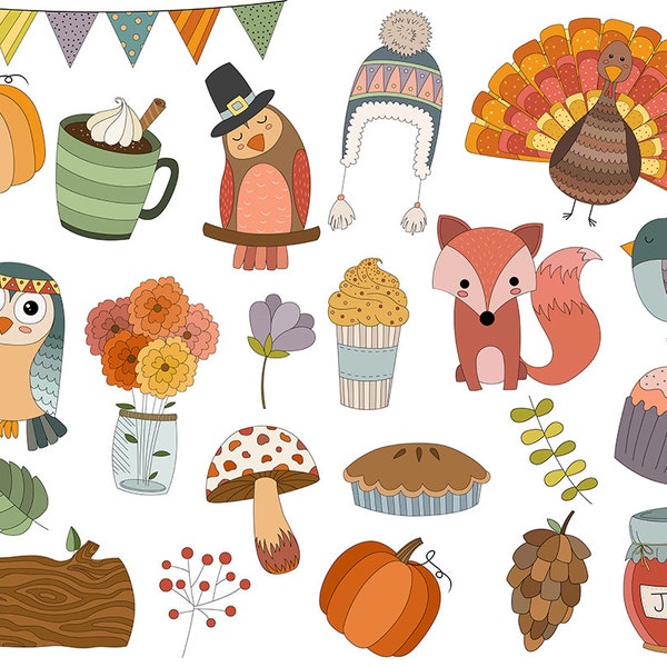 Fall Owl Clipart - Etsy