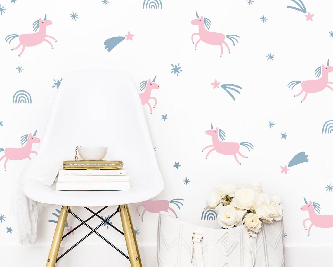 Unicorn Wall Decals Unicorn Nursery Decor Kids Room Wall | Etsy