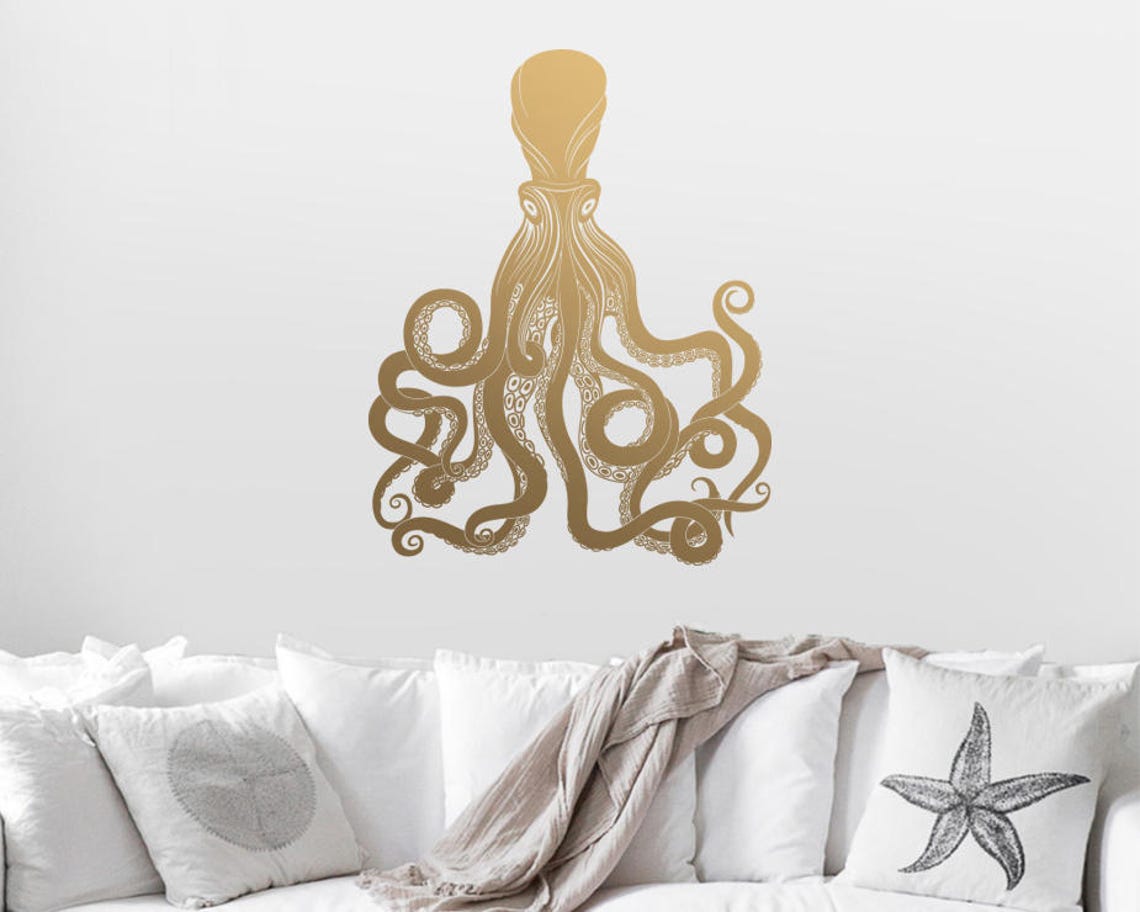 Octopus Wall Decal Modern Wall Decor Removable Wall | Etsy
