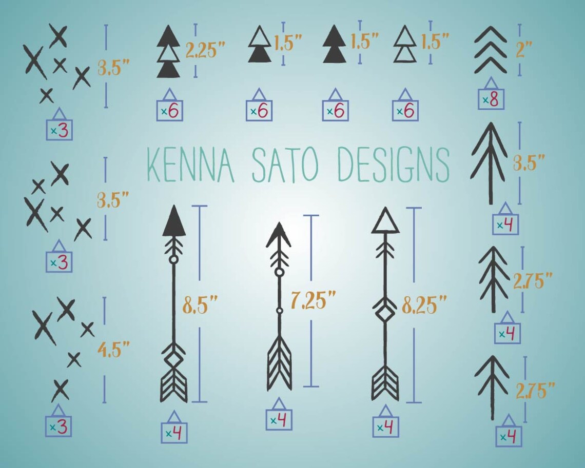 Tribal Arrows & Triangles Wall Decals - Nursery Decals, Tribal Arrow ...