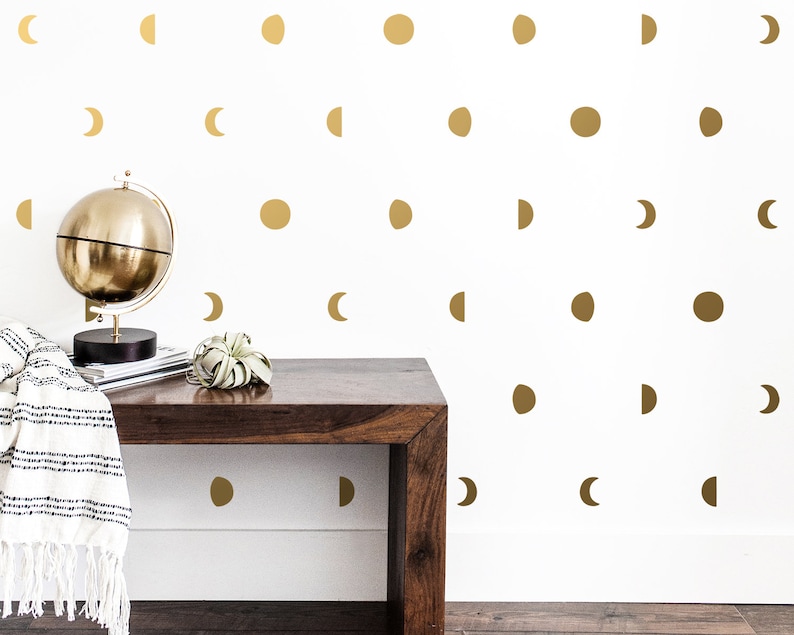 Moon Phase Wall Decals - Moon Phases Decor, Moon Wall Decal, Moon Phase ...