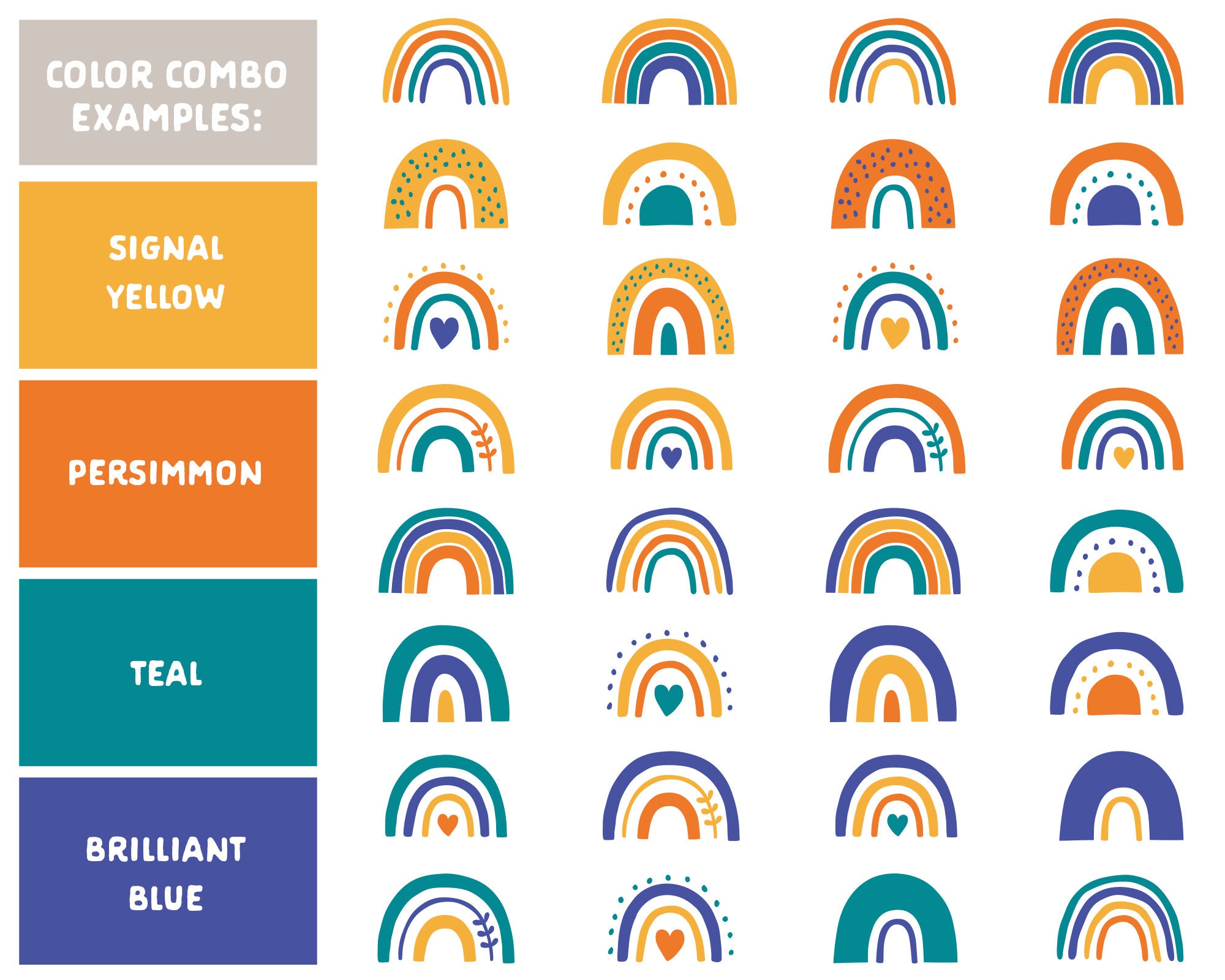 Patterned Rainbow Wall Decals Boho Rainbows Personalized | Etsy