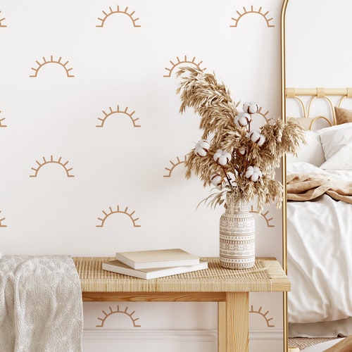 Boho Sun Wall Decals Sunshine Wall Stickers Neutral - Etsy
