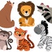 Cute Animals Clip Art - Set of 16 Hand Drawn 300 DPI Vector, PNG, and ...