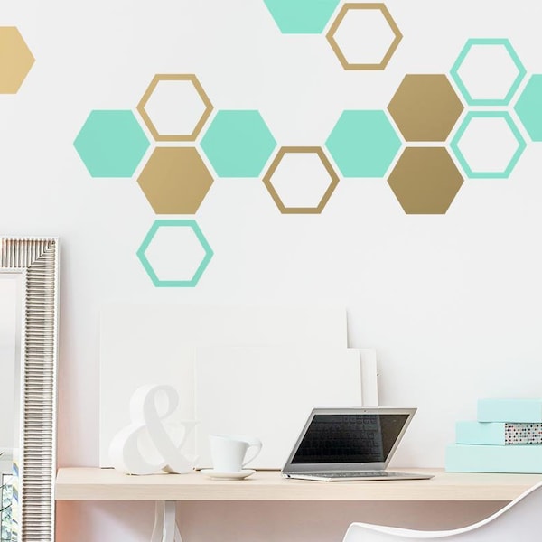 Hexagon Wall Decal - Etsy
