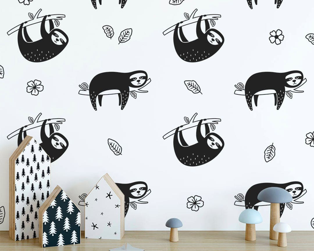 Sloth Wall Decals - Nursery Decor, Gift for Mom, Sloth, Wall Decor ...