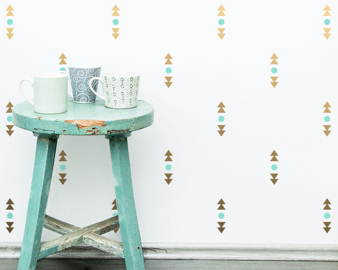 Geometric Wall Decals - Triangle Decals, Polka Dot Decals, 2-color ...