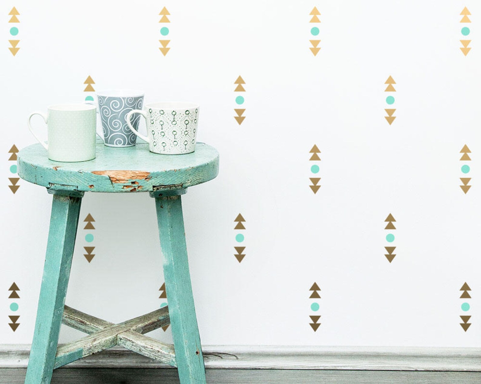 Geometric Wall Decals Triangle Decals Polka Dot Decals | Etsy