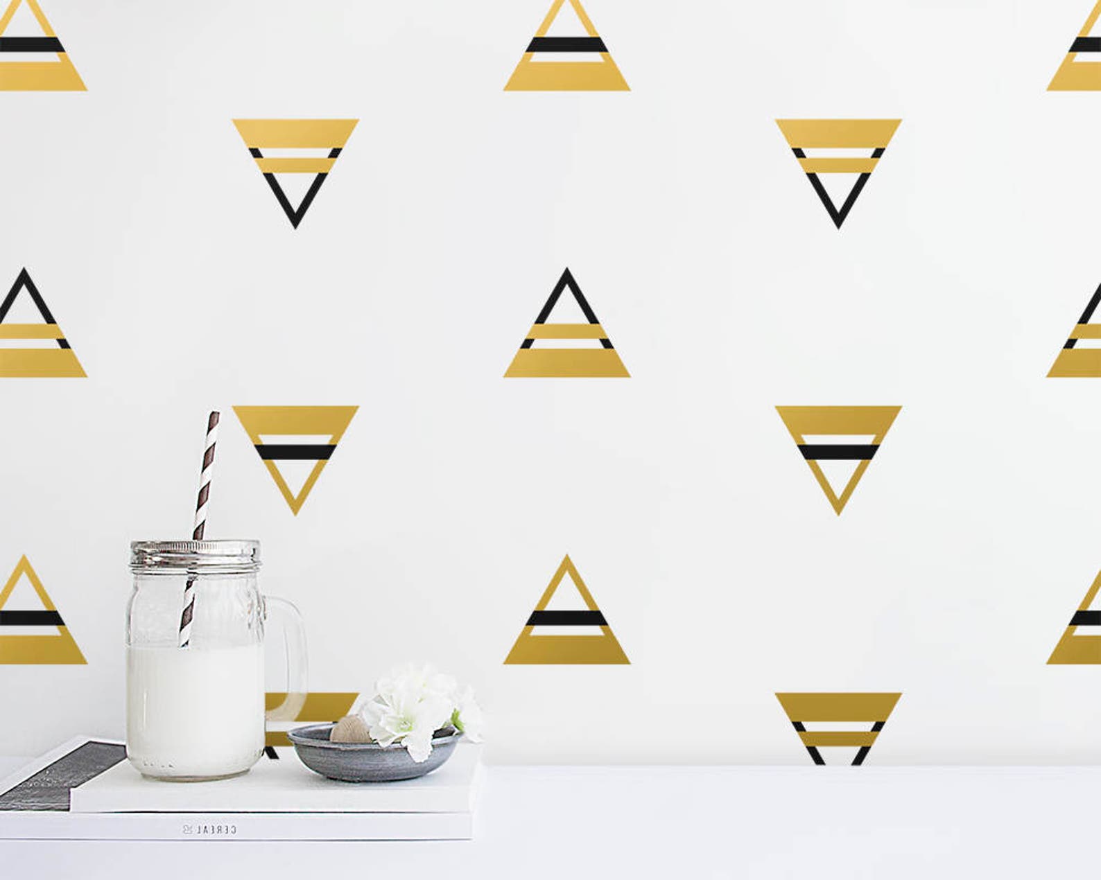 Color Block Triangle Wall Decals 2 Color Triangle Decals | Etsy