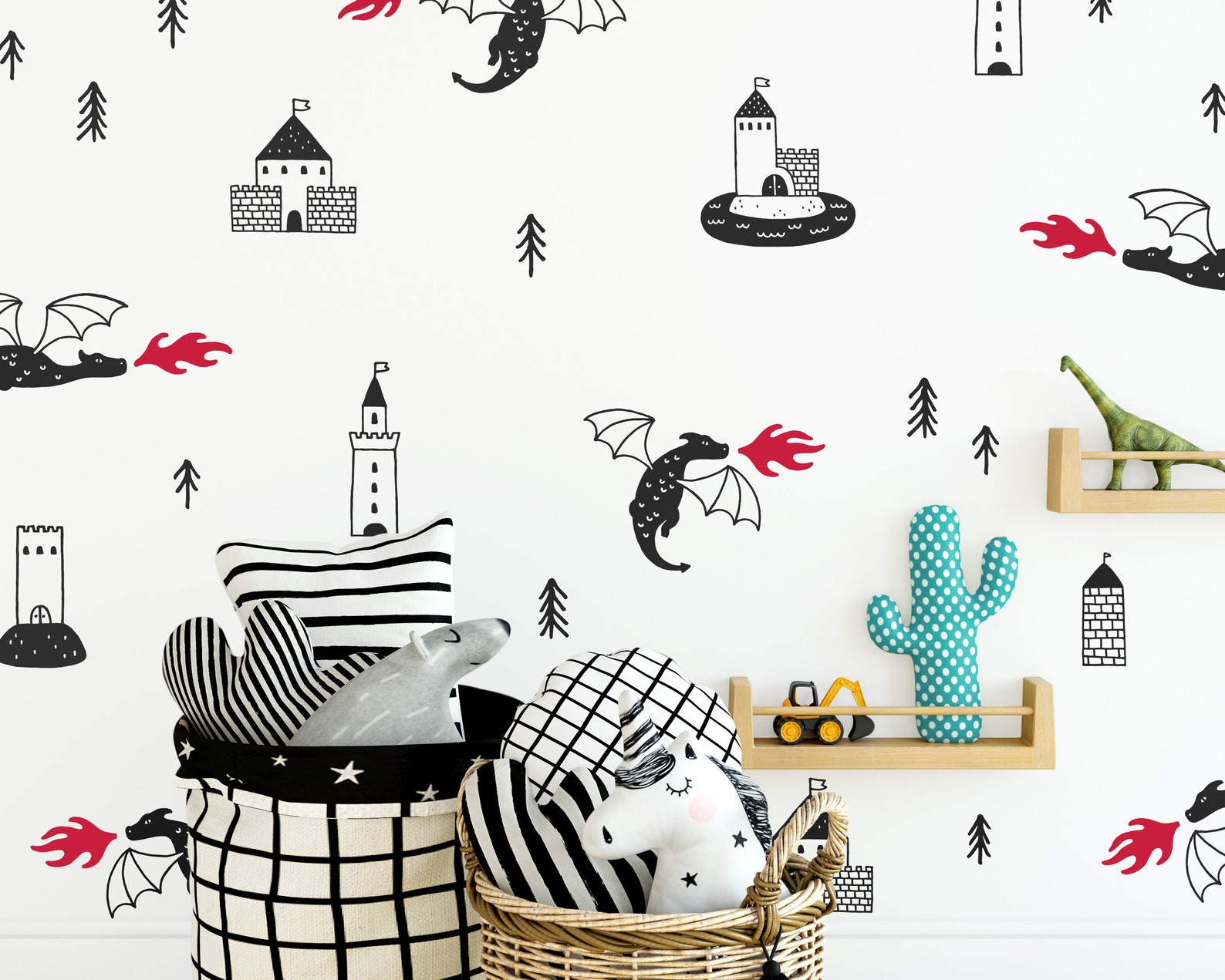 Dragon Decals - Nursery Wall Decals, Dragon Wall Art, Kids Room Decor ...