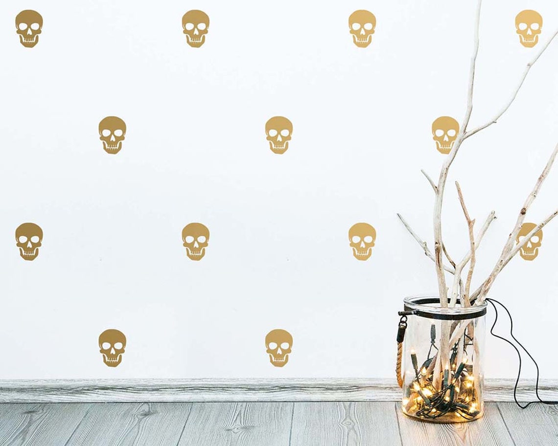 Skull Wall Decals - Halloween Decor, Modern Wall Decals, Cute Wall ...