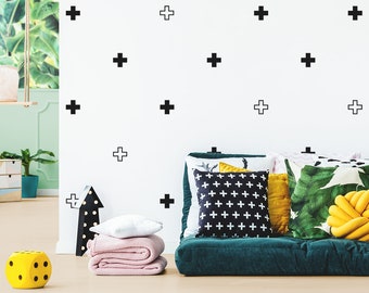 Plus Sign Decals, Cross Wall Decals, Simple Decal, Gold Decals, Wall ...