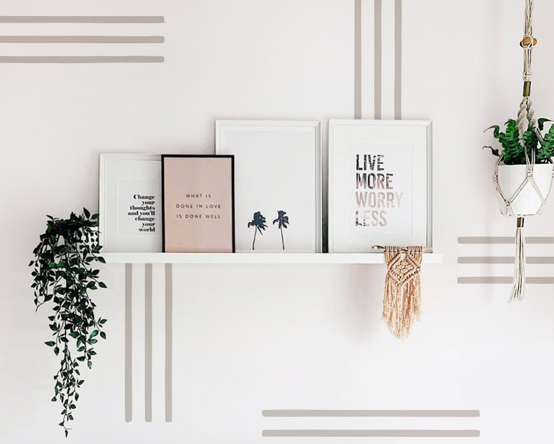 Line Wall Decals - Abstract Wall Stickers, Boho Nursery Decor, Kids ...