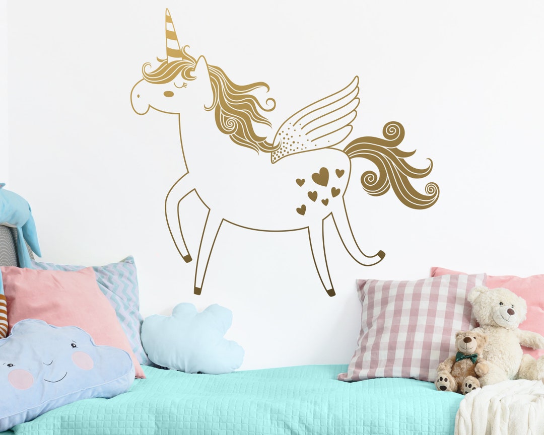 Unicorn Wall Decal - Vinyl Wall Decal, Unicorn Decal, Kids Wall Decal ...