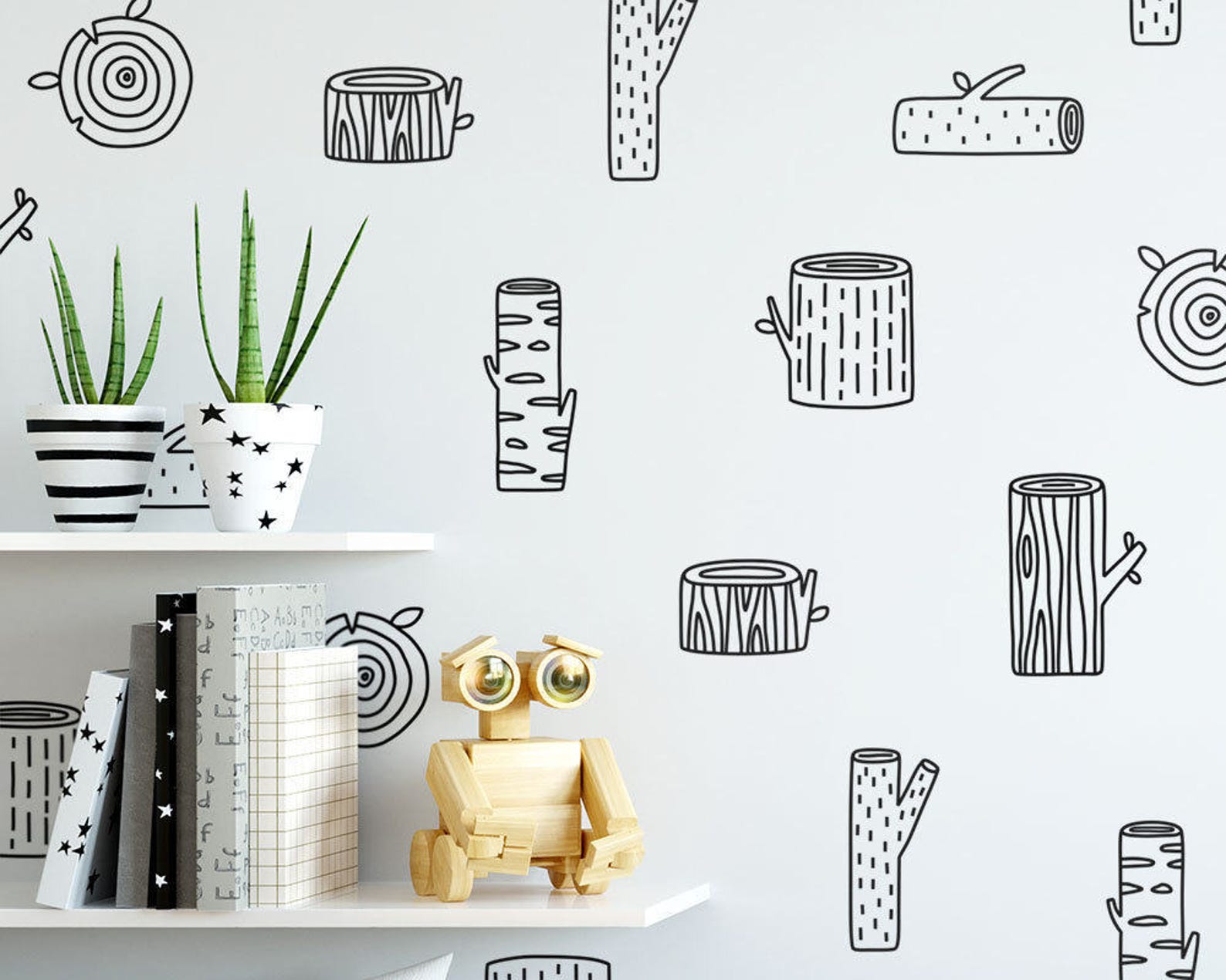 Tree Wall Decals Log Decals Woodland Nursery Decals Forest - Etsy