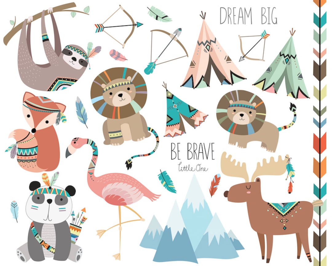 Tribal Animals Clipart Vol. 3 - Set of 23 Vector, PNG, & JPG Files ...