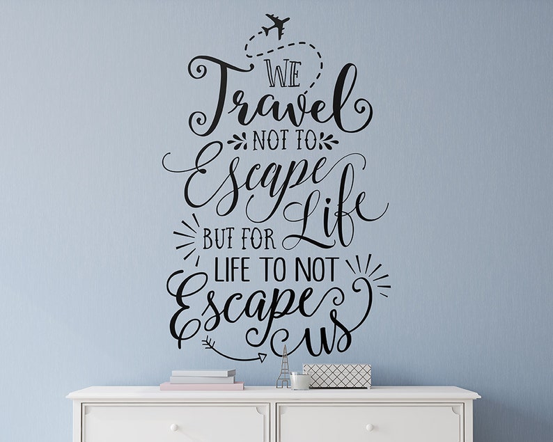 Wall Quote Decal - Travel Quote, Travel Wall Decal, Vinyl Wall Decal ...