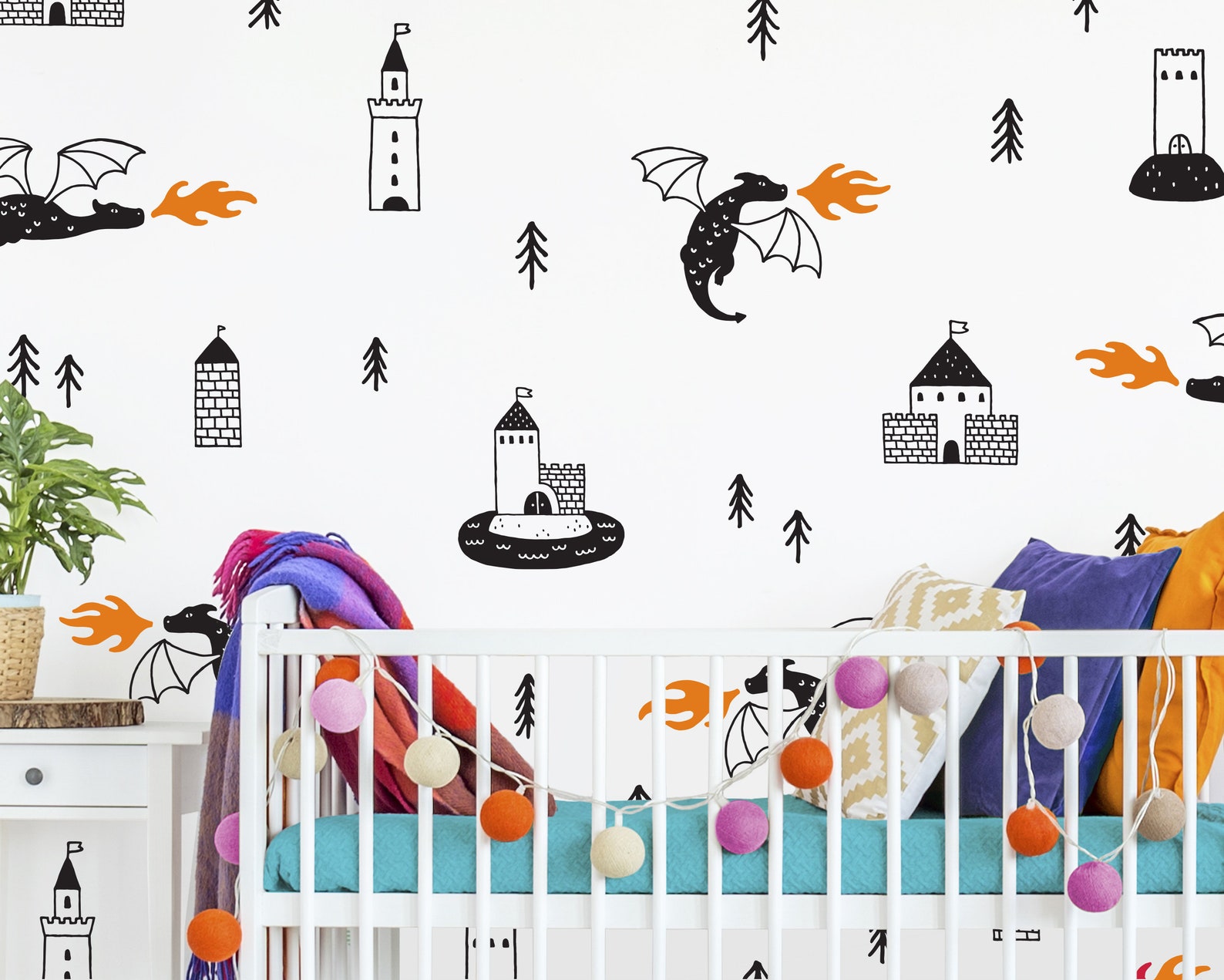 Dragon Decals Nursery Wall Decals Dragon Wall Art Kids - Etsy