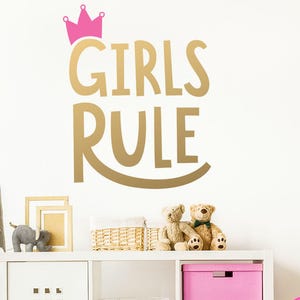 Girls Rule Wall Decal - Kids Room Decal, Nursery Decal, Removable Wall ...