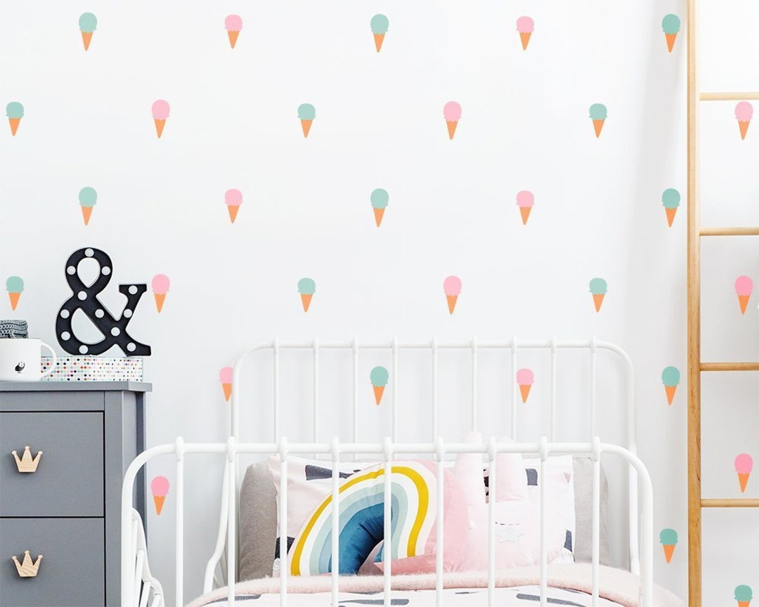 Ice Cream Cone Wall Decals - Colorful Wall Decals, Nursery Decals, Kids ...