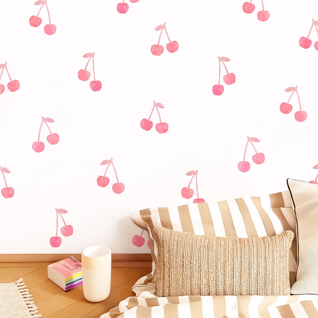 Cherry Wall Decals - Nursery Wall Decor, Removable and Reusable Wall ...