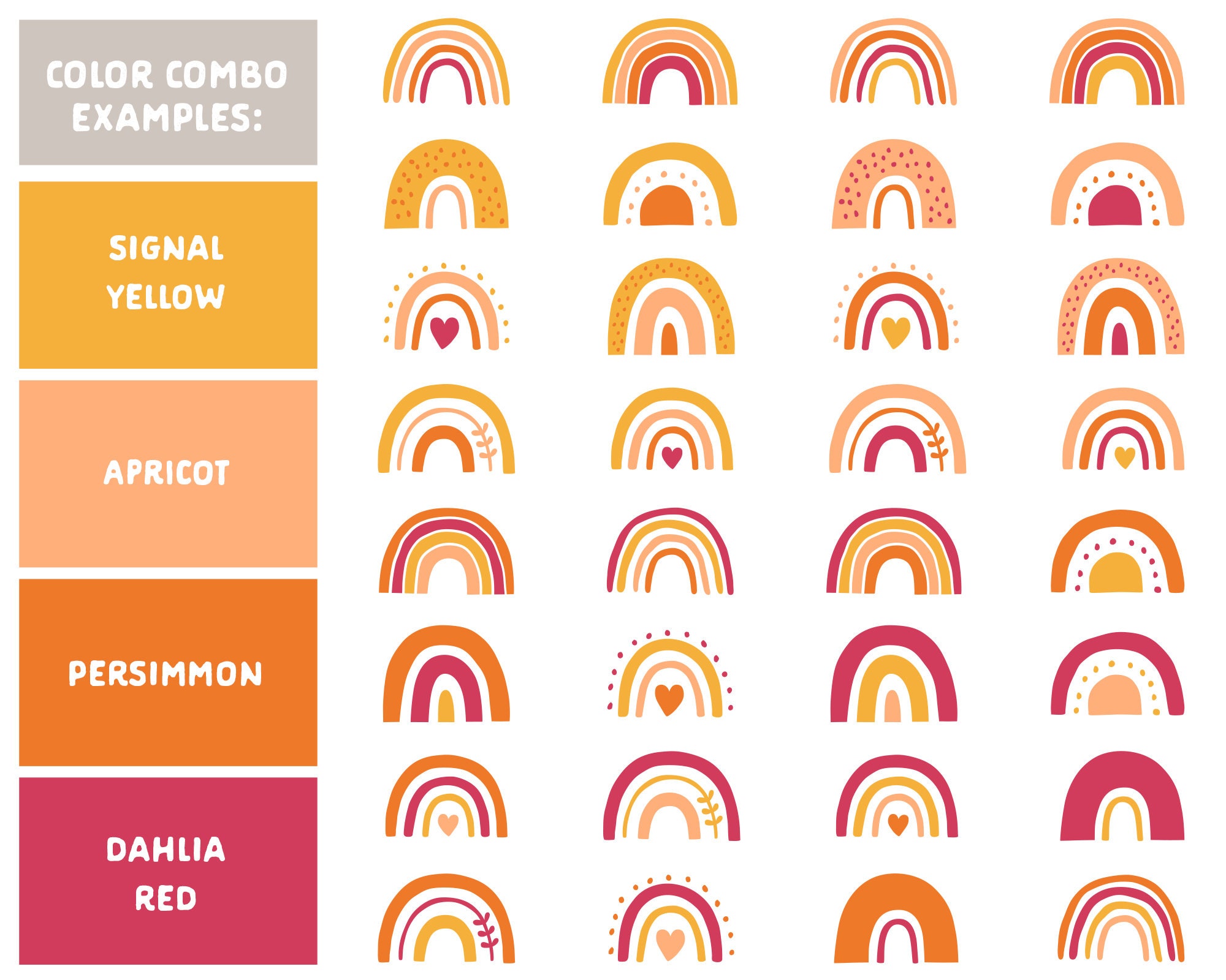 Patterned Rainbow Wall Decals Boho Rainbows Personalized | Etsy