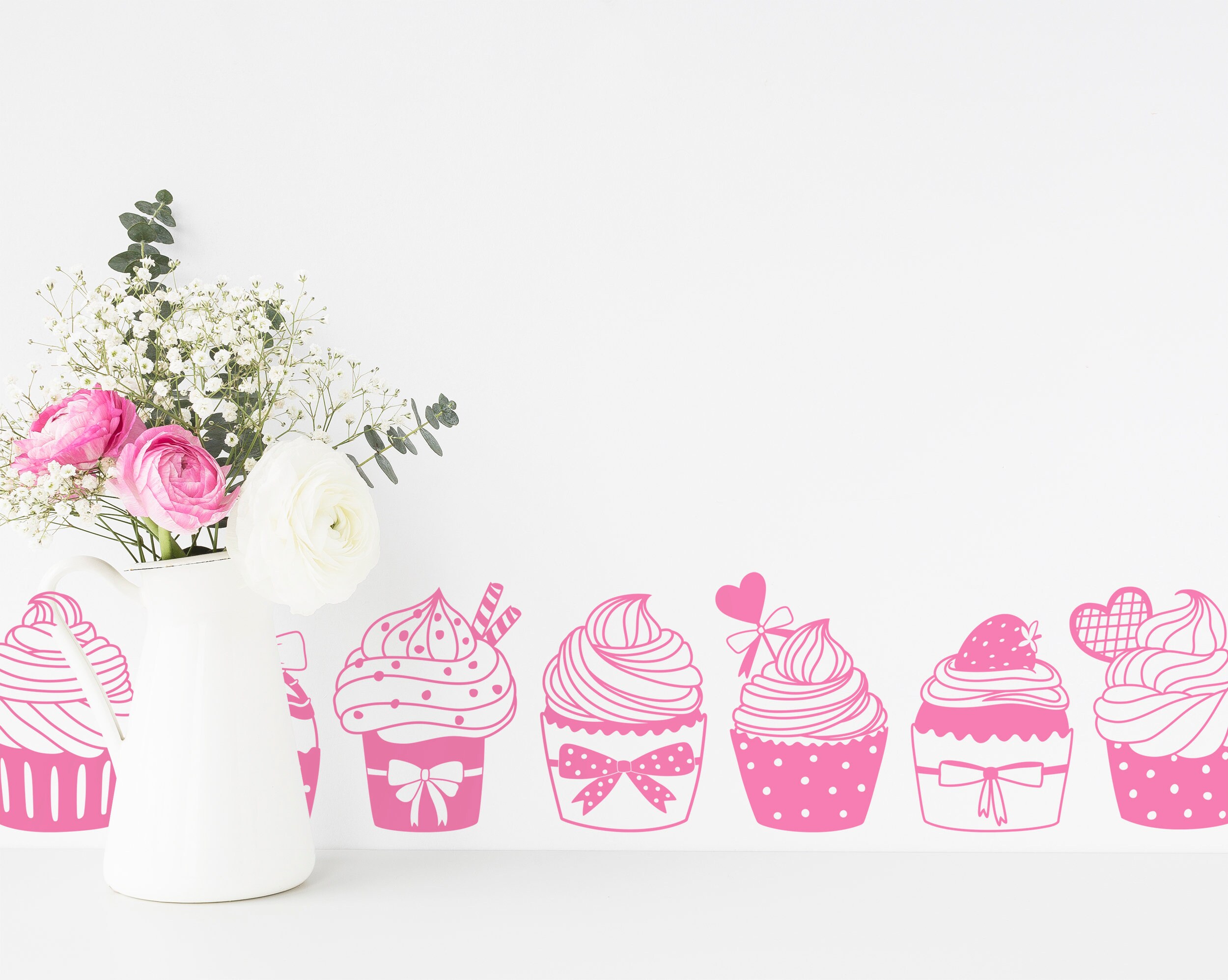 Cupcake Wall Decals Bakery Decor Girls Bedroom Wall - Etsy