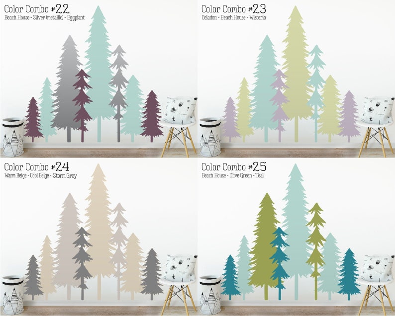 Large Forest Wall Decals Forest Mural Tree Decals Woodland - Etsy