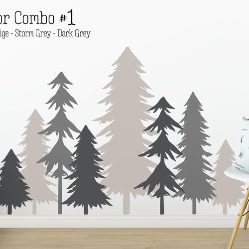 Pine Trees Wall Decal Etsy