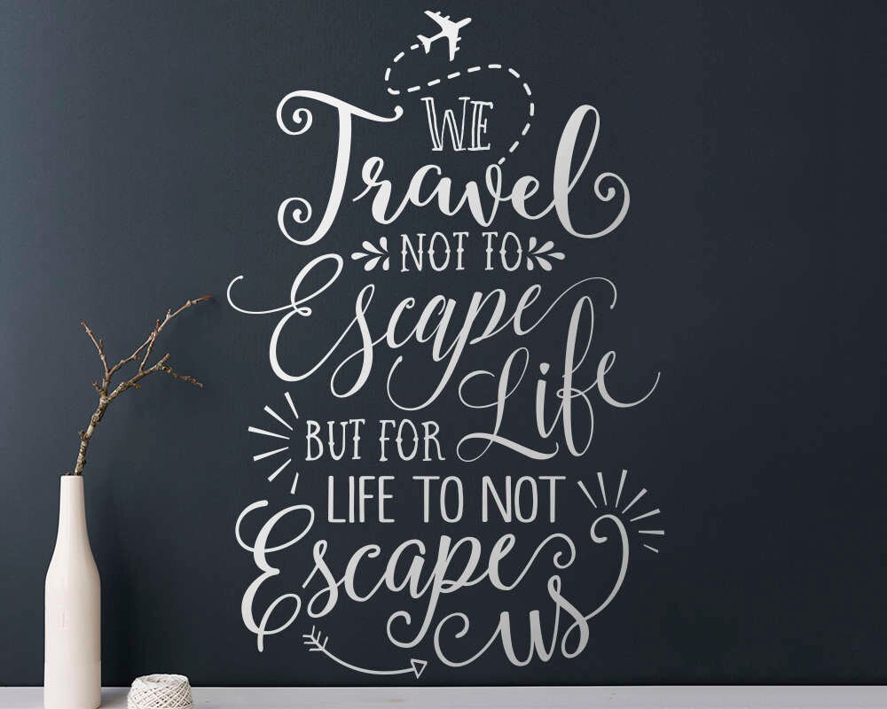 Wall Quote Decal - Travel Quote, Travel Wall Decal, Vinyl Wall Decal ...