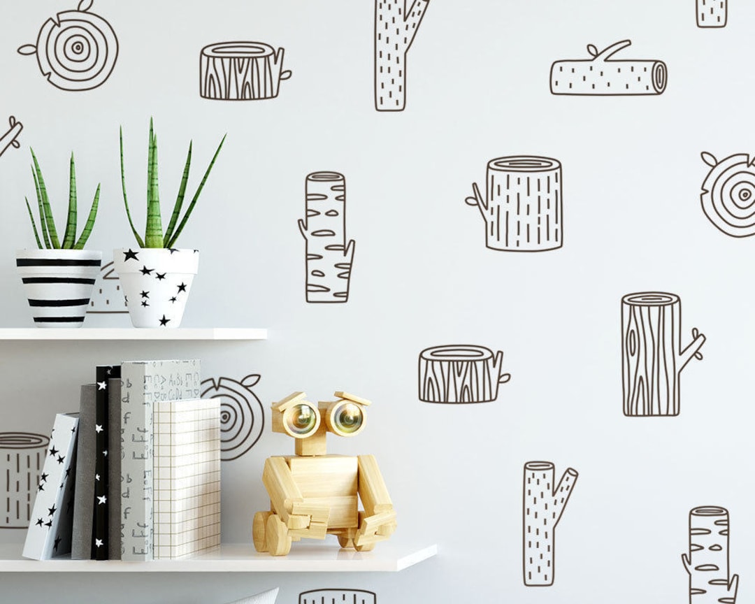 Tree Wall Decals - Log Decals, Woodland Nursery Decals, Forest Wall ...