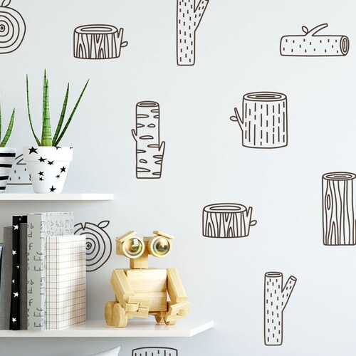 Tree Wall Decals Log Decals Woodland Nursery Decals Forest - Etsy