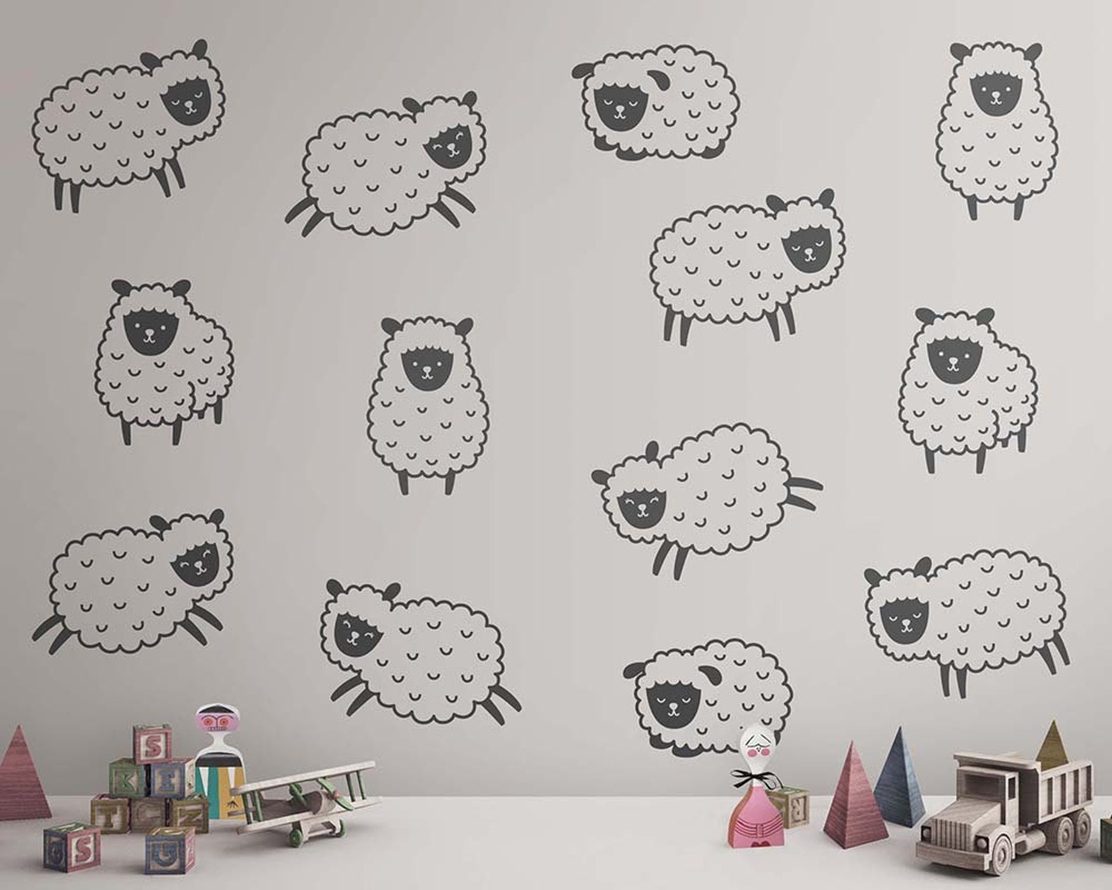 Sheep Wall Decals Nursery Decals Animal Decals Cute - Etsy