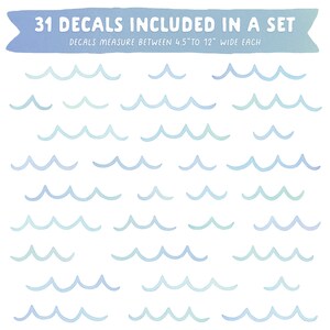 Wave Wall Decals - Removable, Reusable Wall Stickers - Watercolor Beach ...
