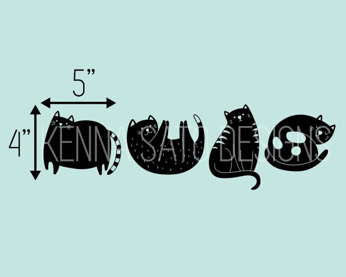 Cat Wall Decals Modern Wall Decals Cute Wall Stickers | Etsy