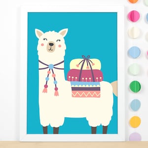 Alpaca Art Print - Digital Wall Art Print, Alpaca Nursery Decor ...