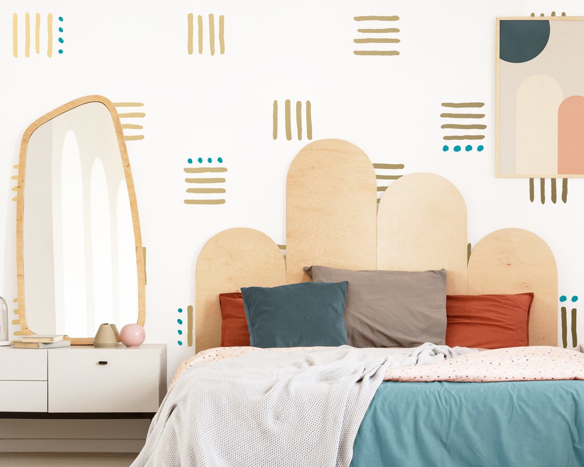 Modern Abstract Wall Decals Neutral Nursery Decor Kids Room | Etsy