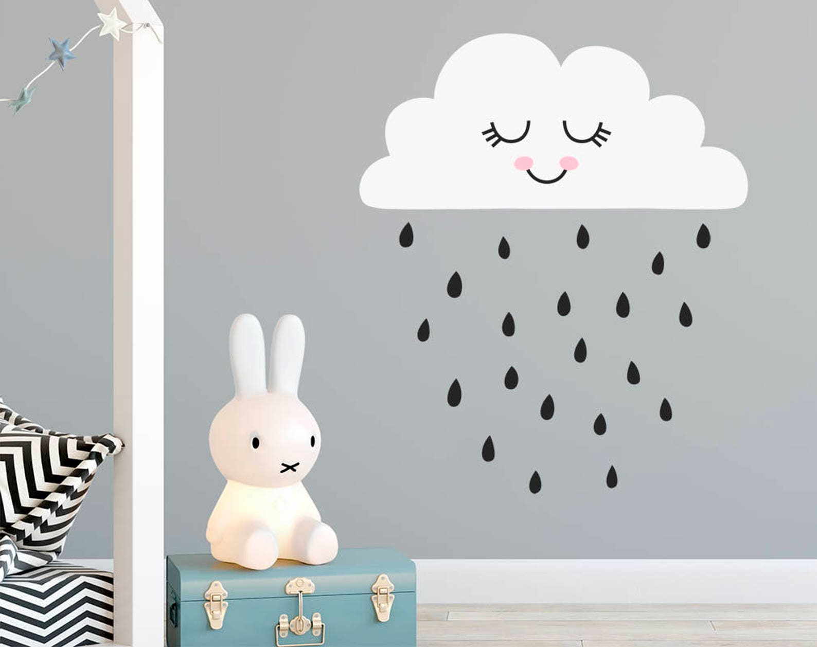 Cloud Wall Decal Nursery Decal Cloud Decal Rain Decal - Etsy