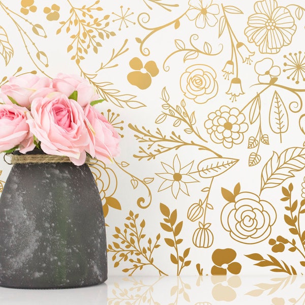 Floral Vinyl Wall Decor - Etsy