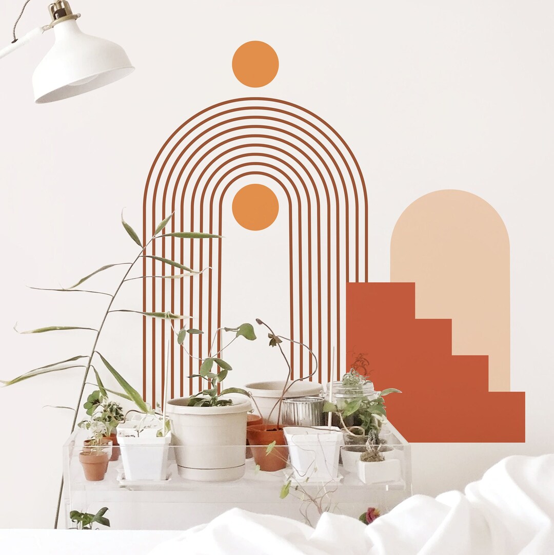 Boho Colorblock Wall Decals - Removable Wall Stickers, Modern Wall Art ...