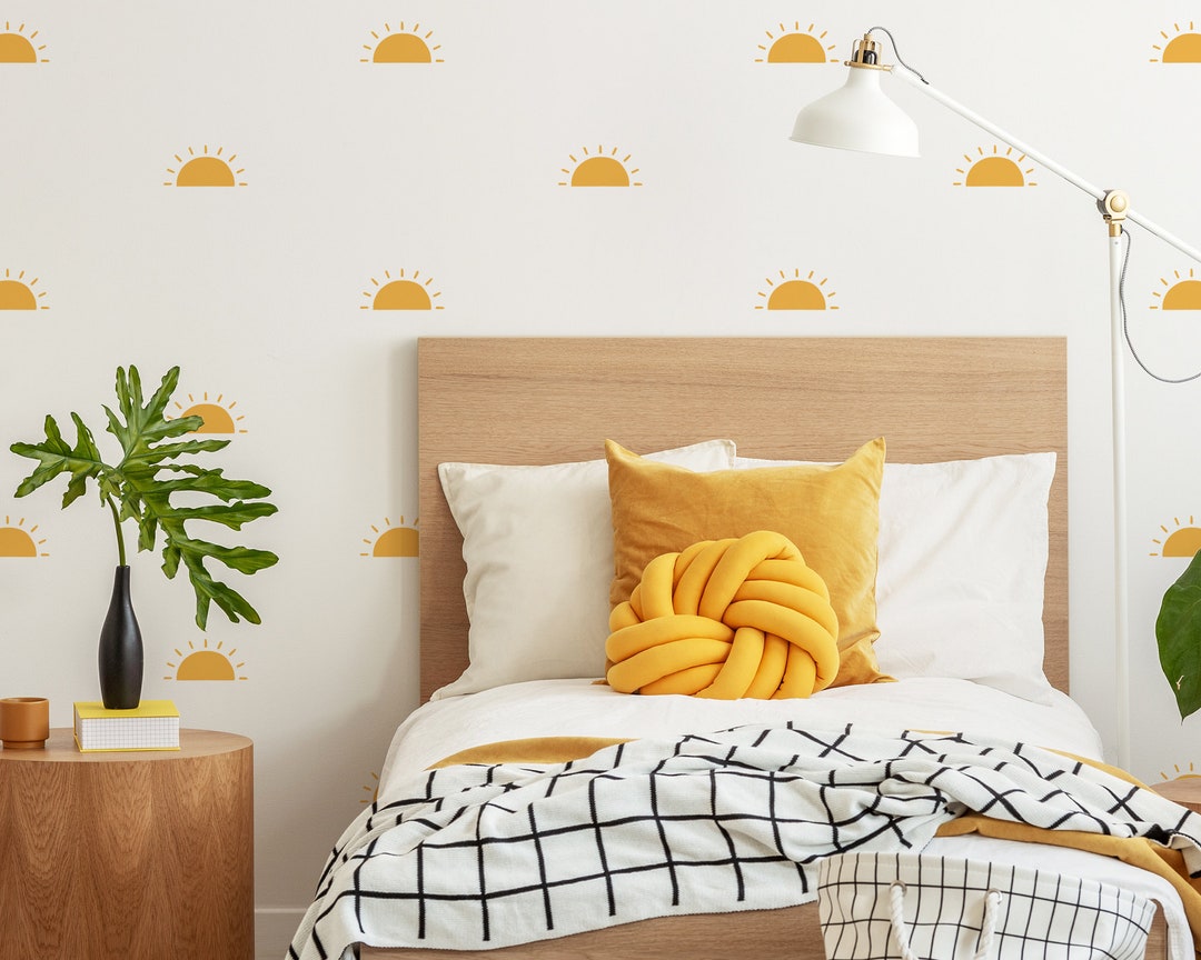 Half Sun Wall Decals - Sunshine Wall Stickers, Boho Nursery, Kids Room ...