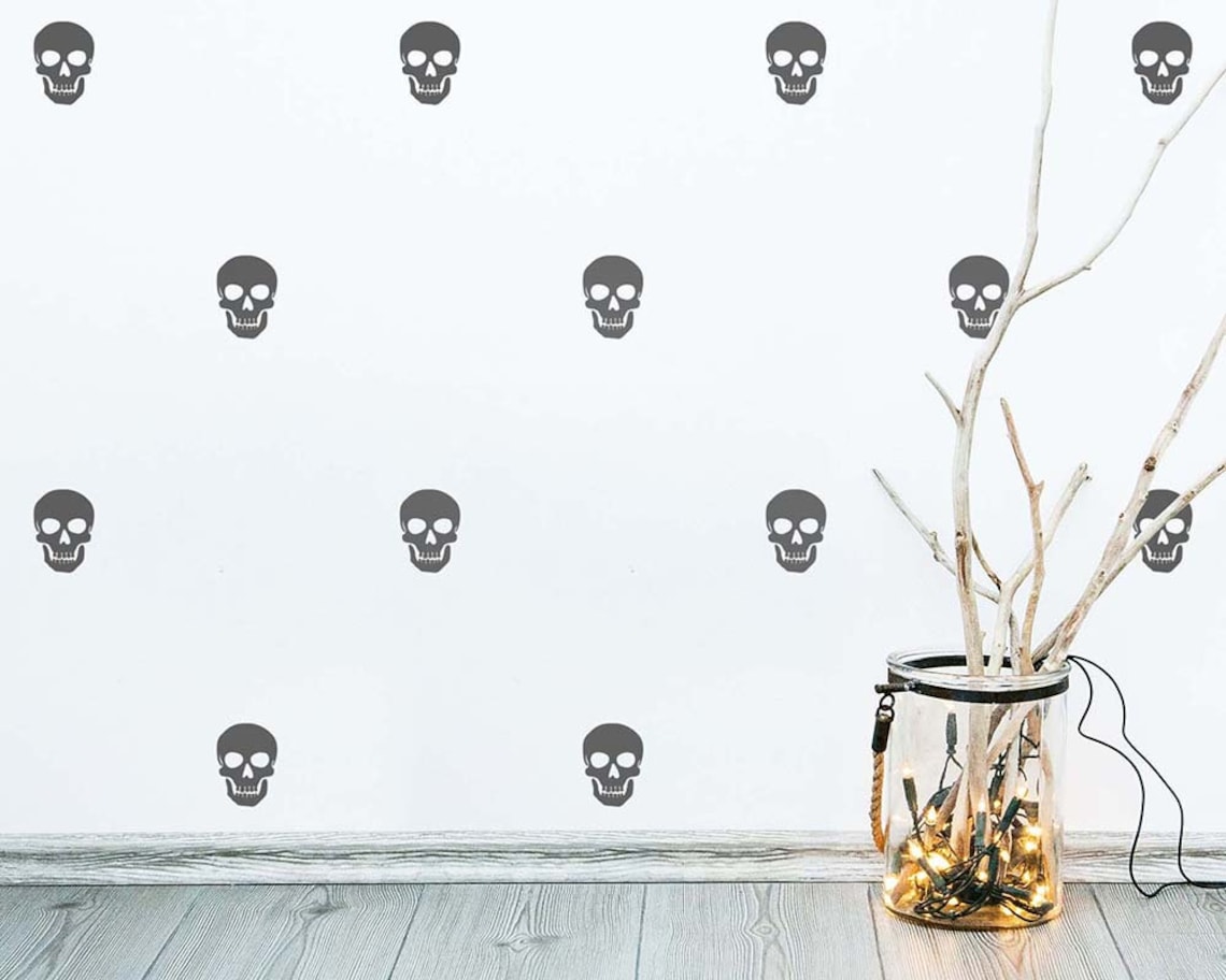 Skull Wall Decals - Halloween Decor, Modern Wall Decals, Cute Wall ...