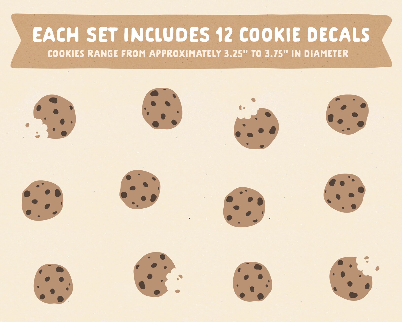 Cookie Wall Decals - Removable Wall Stickers, Kitchen Decor, Kids Room ...