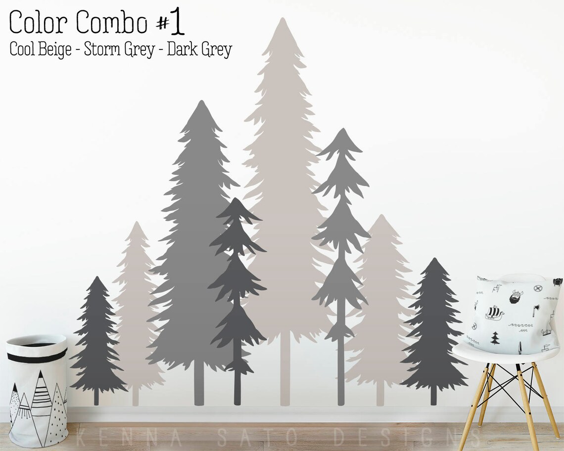 Large Forest Wall Decals Forest Mural Tree Decals Woodland - Etsy