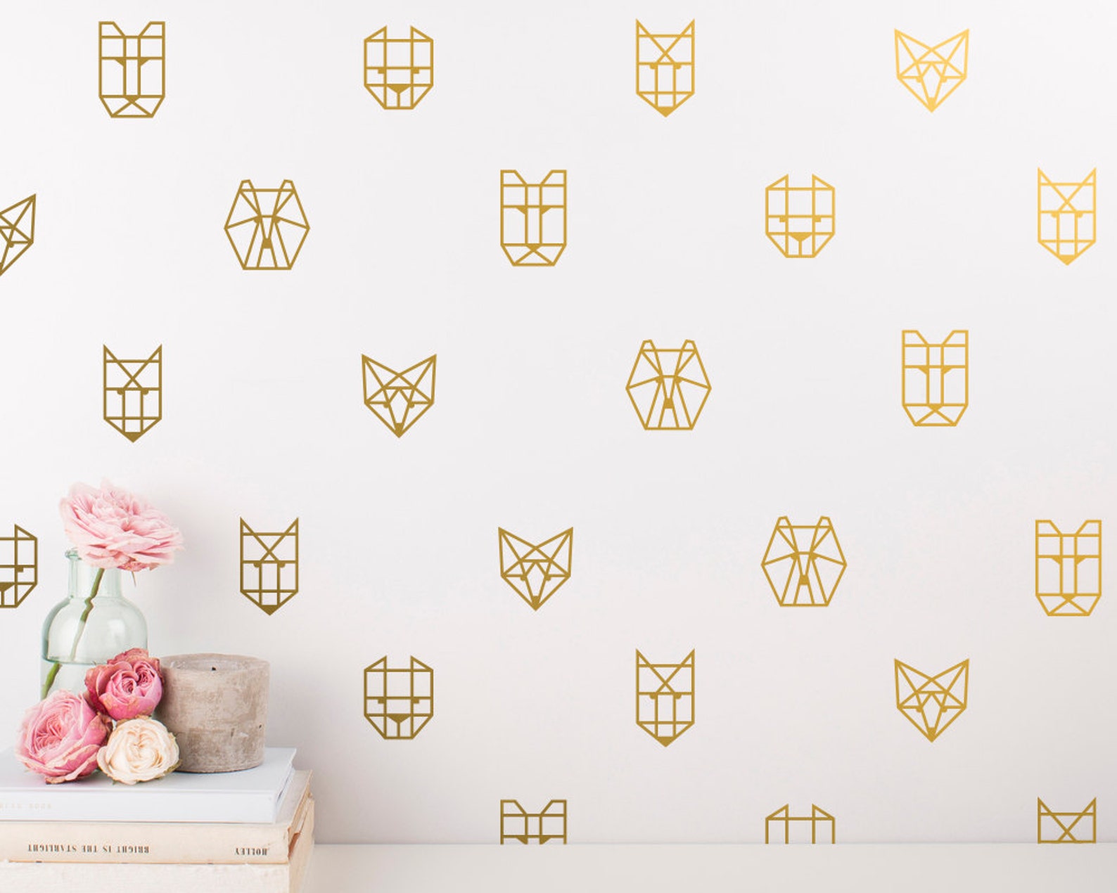 Geometric Animal Wall Decals 30 Vinyl Wall Decals Unique - Etsy