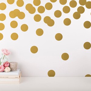 Polka Dot Wall Decals - Gold Confetti Wall Decal Set - Unique Vinyl ...